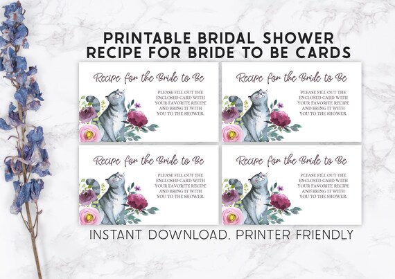 Recipe for the Bride to Be Card Getting Meowied Recipe Card - Etsy