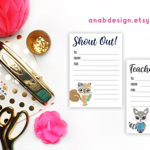 Printable Classroom Notes From Teacher, Animal Teacher Mail, Woodland ...
