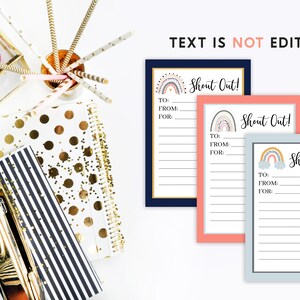Printable Notes From Teacher Cards, Rainbow Reward Cards, Rainbow ...