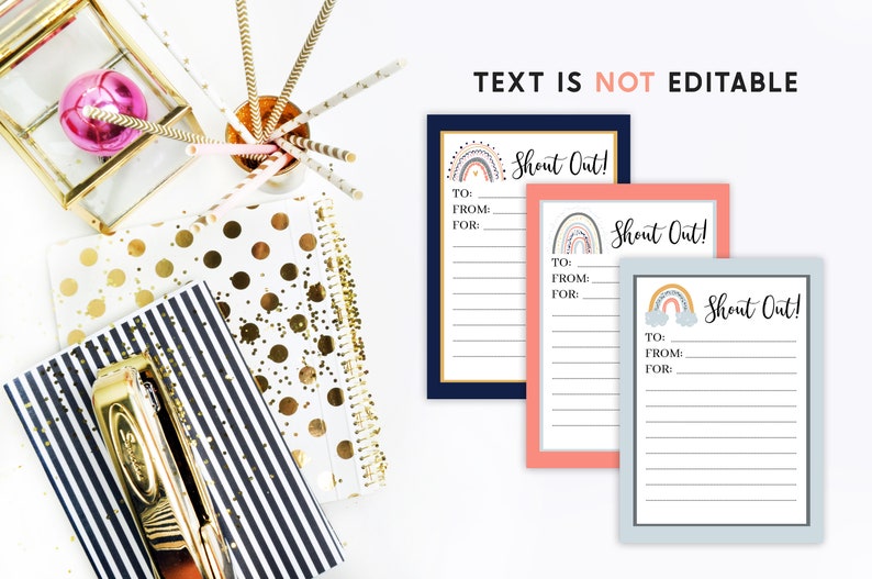 Printable Notes From Teacher Cards, Rainbow Reward Cards, Rainbow ...