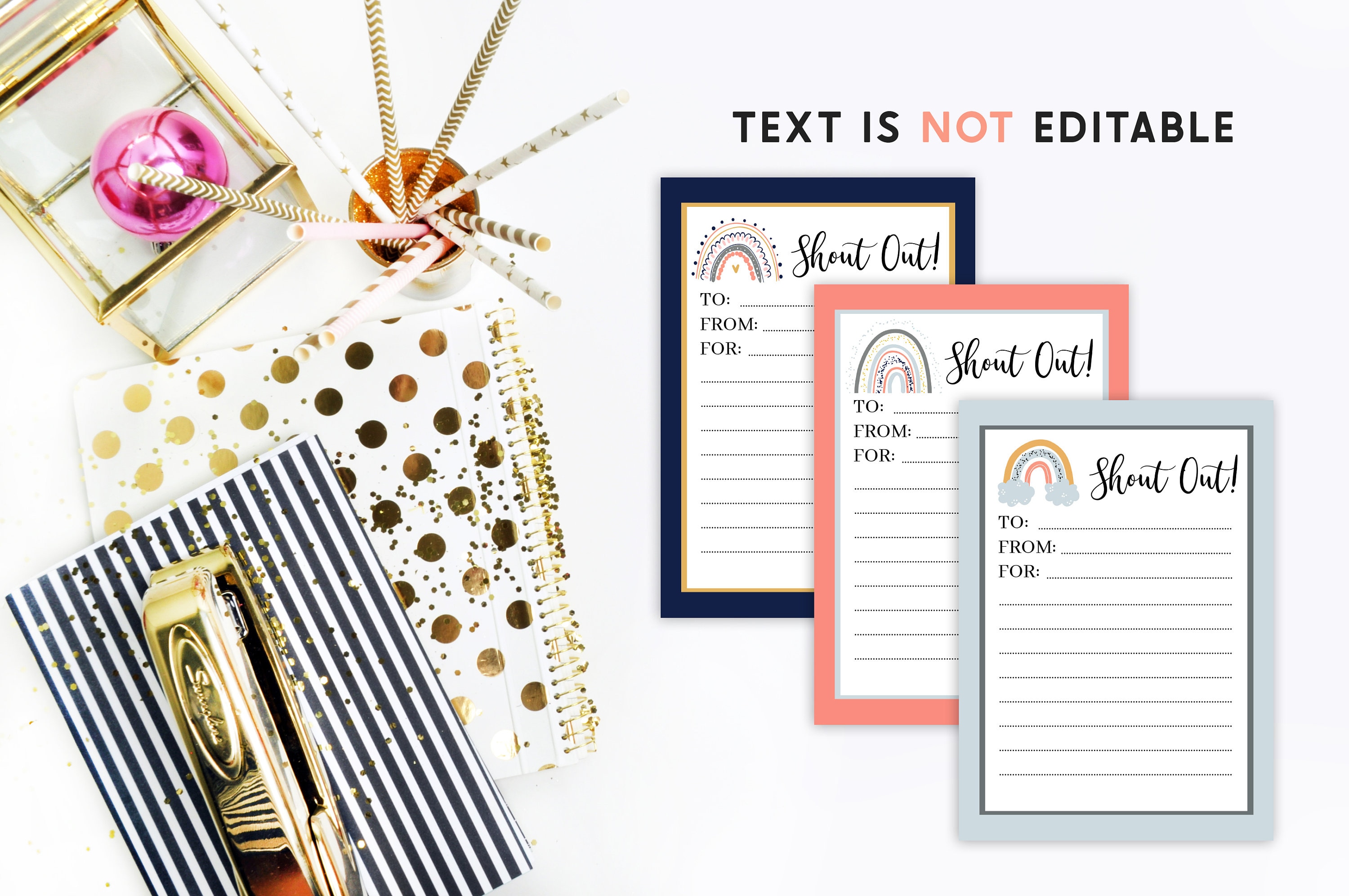 Printable Notes From Teacher Cards, Rainbow Reward Cards, Rainbow ...