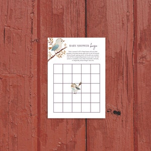 Baby Bingo Game, Editable Woodland Birds Game Template, Gender Neutral ...