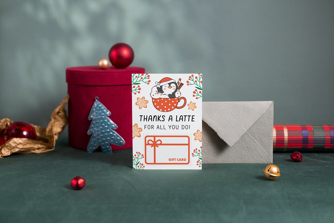 Printable Christmas Gift Card Holder Bundle, Teacher Gift Idea, Thanks ...