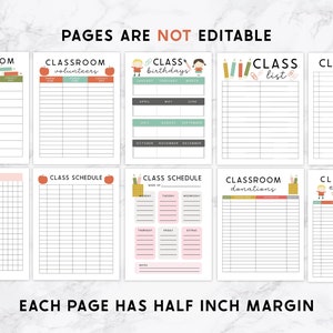 Printable Teacher Planner, School Theme Ultimate Teacher Binder, Back ...