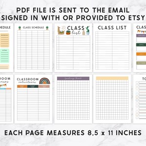 Huge Printable Teacher Planner, Boho Llama Theme Binder Planner, Back ...