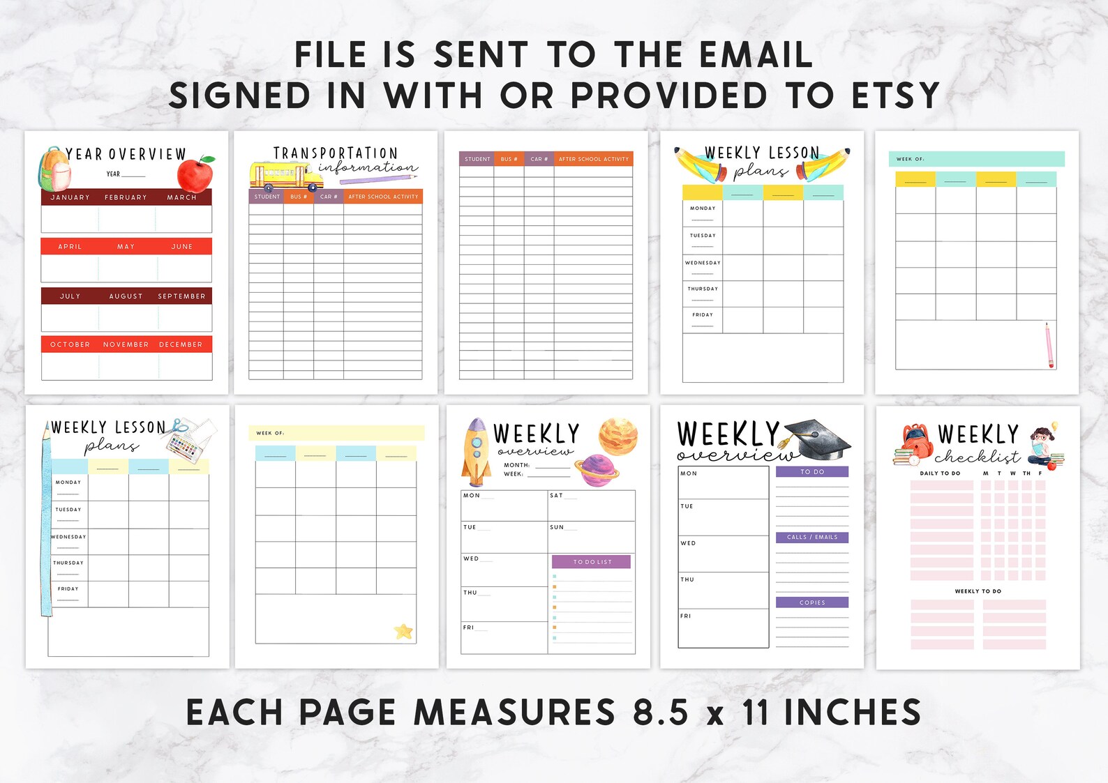 Printable Teacher Planner School Theme Ultimate Teacher - Etsy