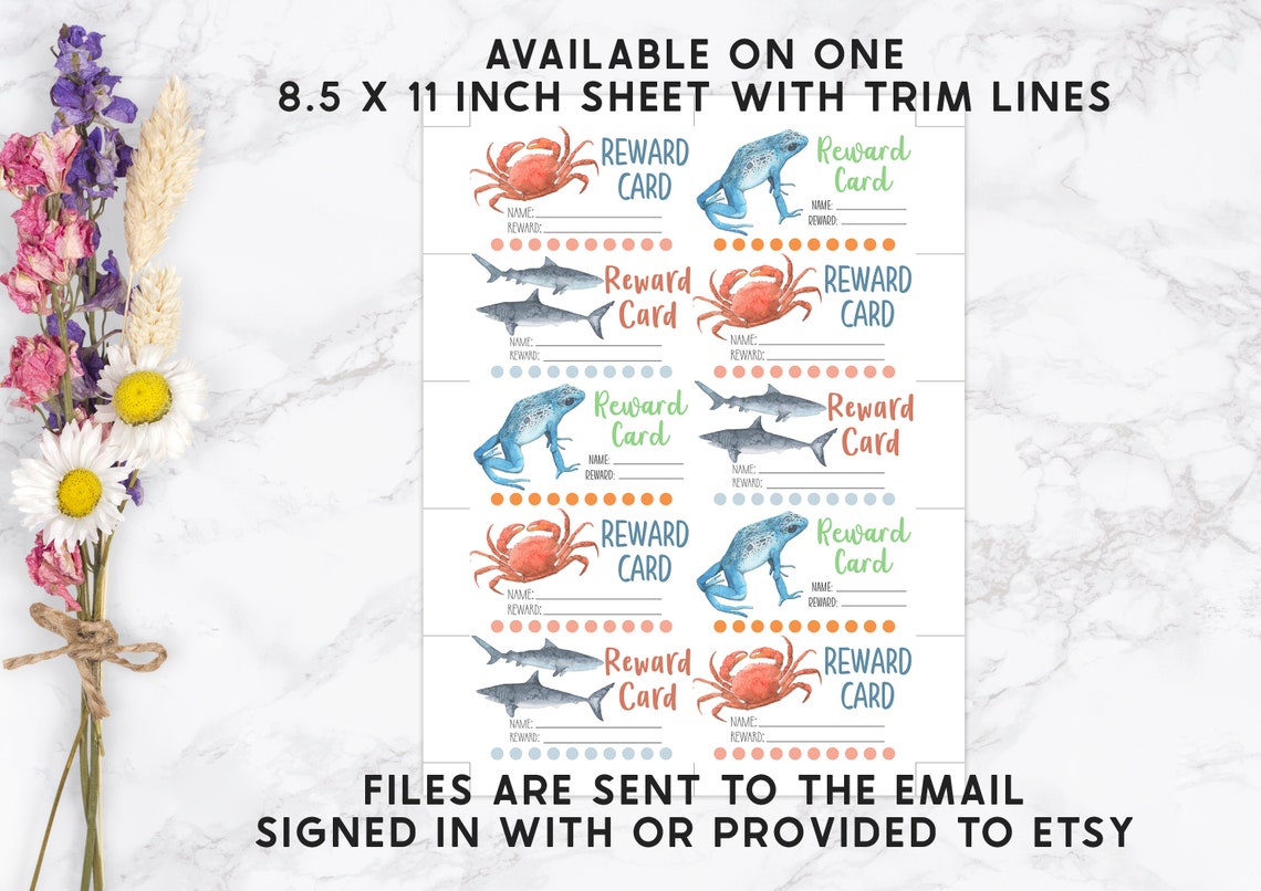 Printable Classroom Reward Punch Cards Ocean Life Positive | Etsy
