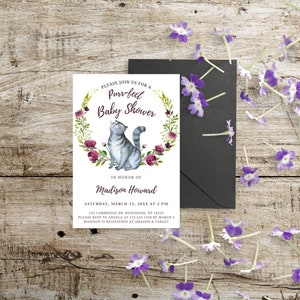 Cat Baby Shower Invitation, Editable Purr-fect Baby Shower Template ...