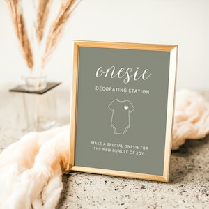 Onesie Decorating Station Table Sign, Decorate a Onesie for Baby ...