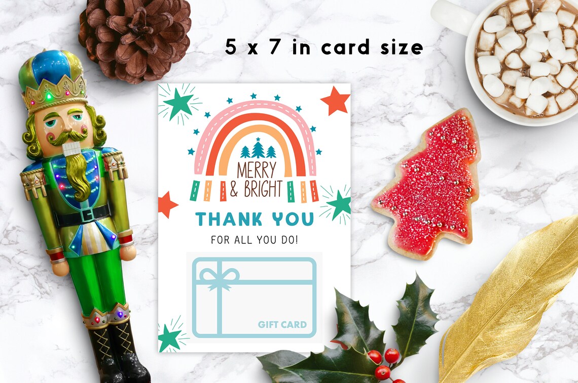Printable Christmas Gift Card Holder, Teacher Gift Card Holder, Teacher ...