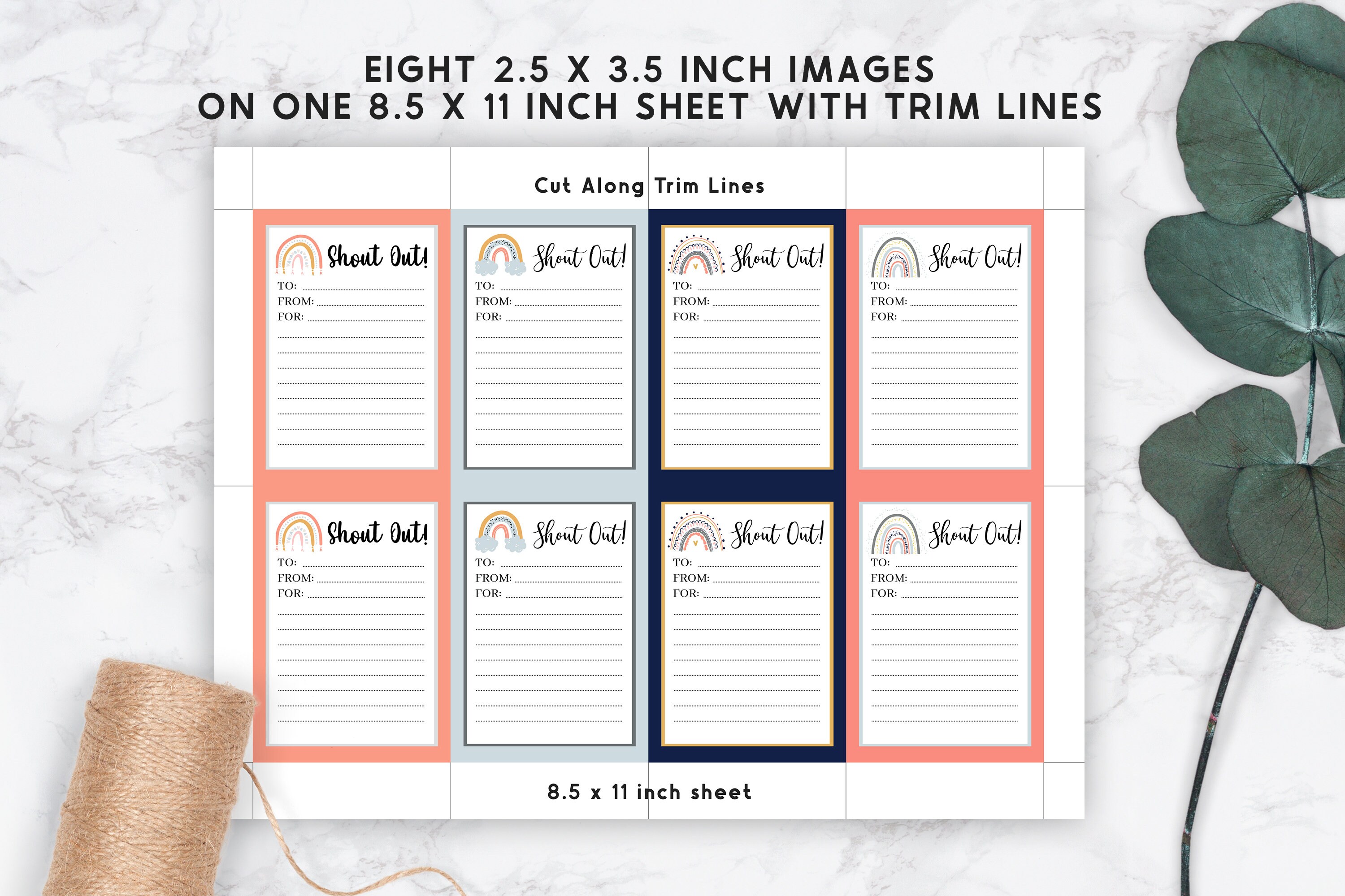 Printable Notes From Teacher Cards, Rainbow Reward Cards, Rainbow ...