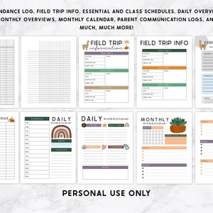 Huge Printable Teacher Planner, Boho Llama Theme Binder Planner, Back ...