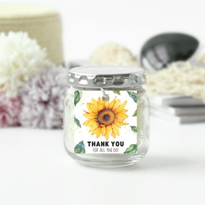 Editable Thank You Gift Tags, Printable Sunflower Teacher Gift Tags ...