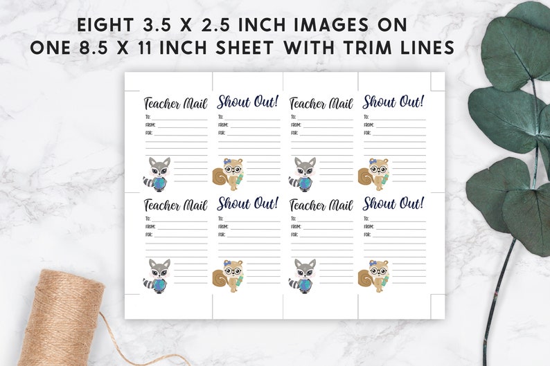 Printable Classroom Notes From Teacher Animal Teacher Mail - Etsy