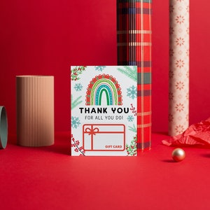 Printable Christmas Gift Card Holder Bundle, Teacher Gift Idea, Thanks ...