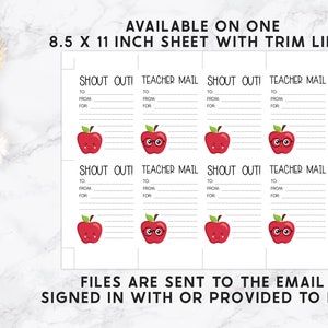 Printable Notes From Teacher, Cute Apple Reward Cards, Apple Teacher ...