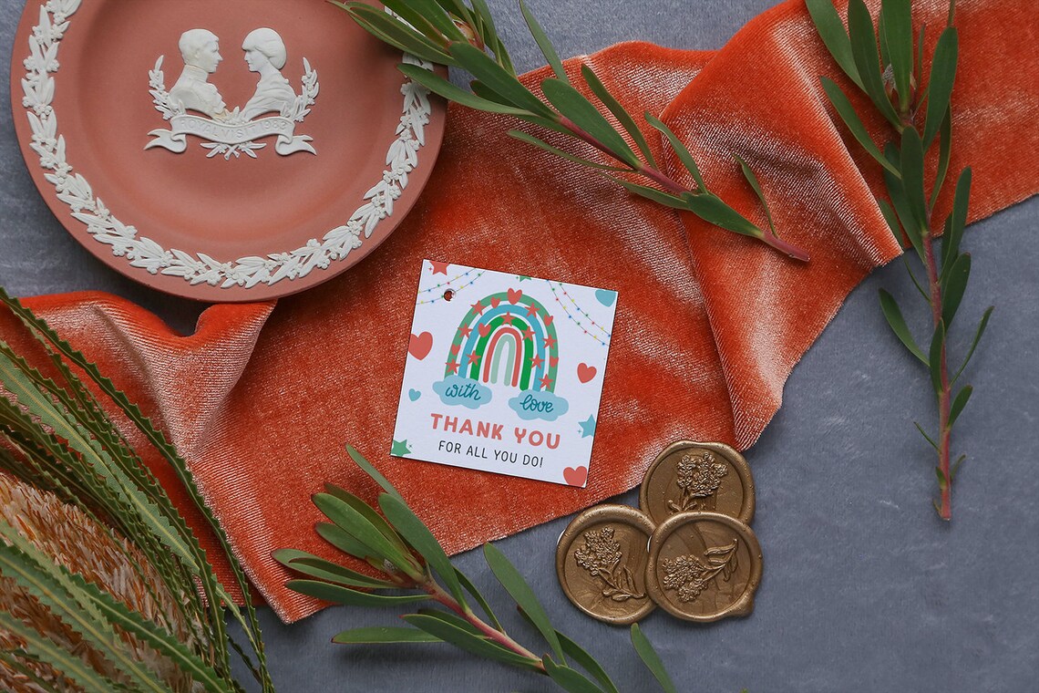 Printable Teacher Gift Tags Christmas Teacher Gift Rainbow - Etsy