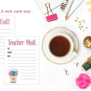 Printable Notes From Teacher Cards, School Supply Reward Cards, Teacher ...