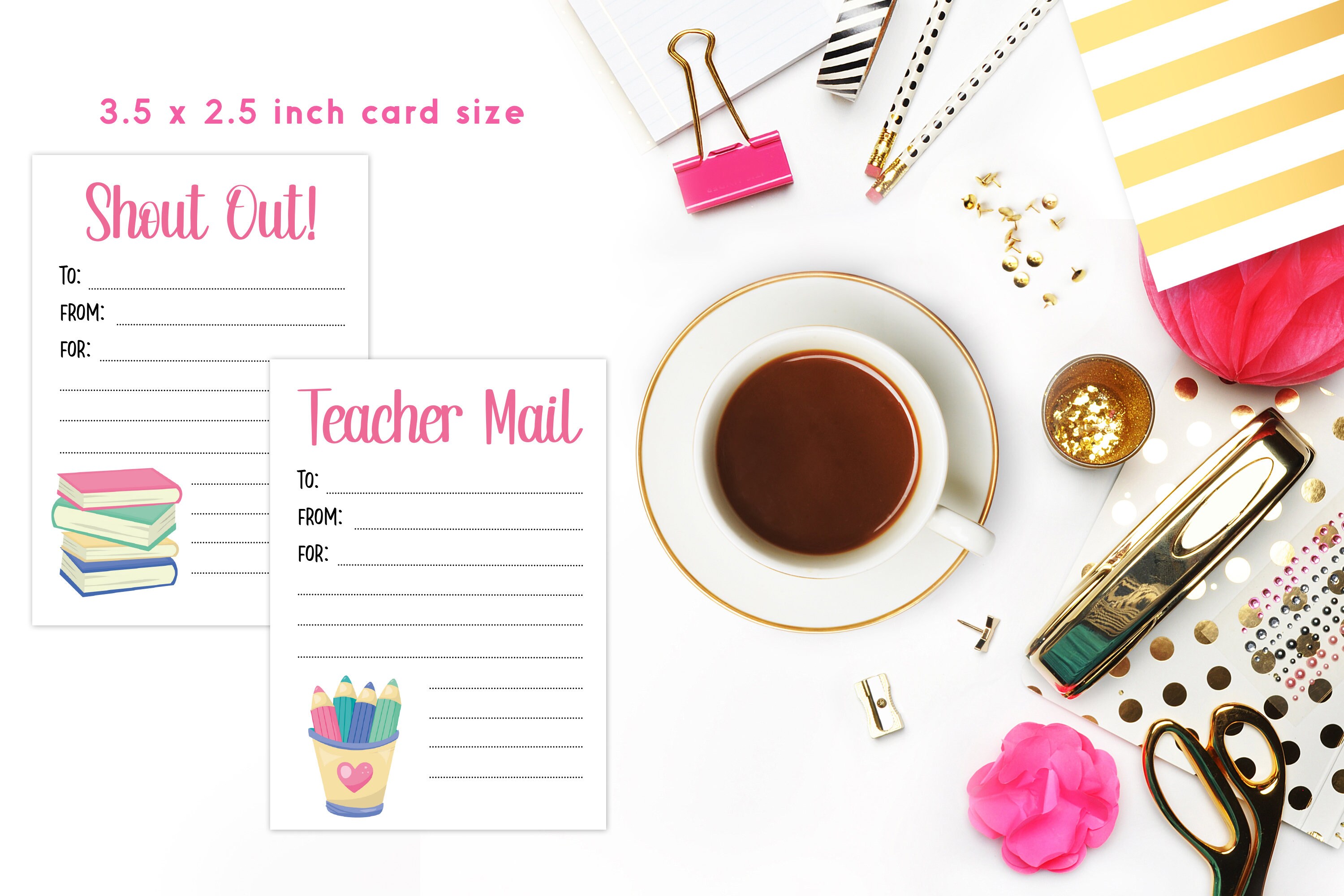 Printable Notes From Teacher Cards, School Supply Reward Cards, Teacher ...