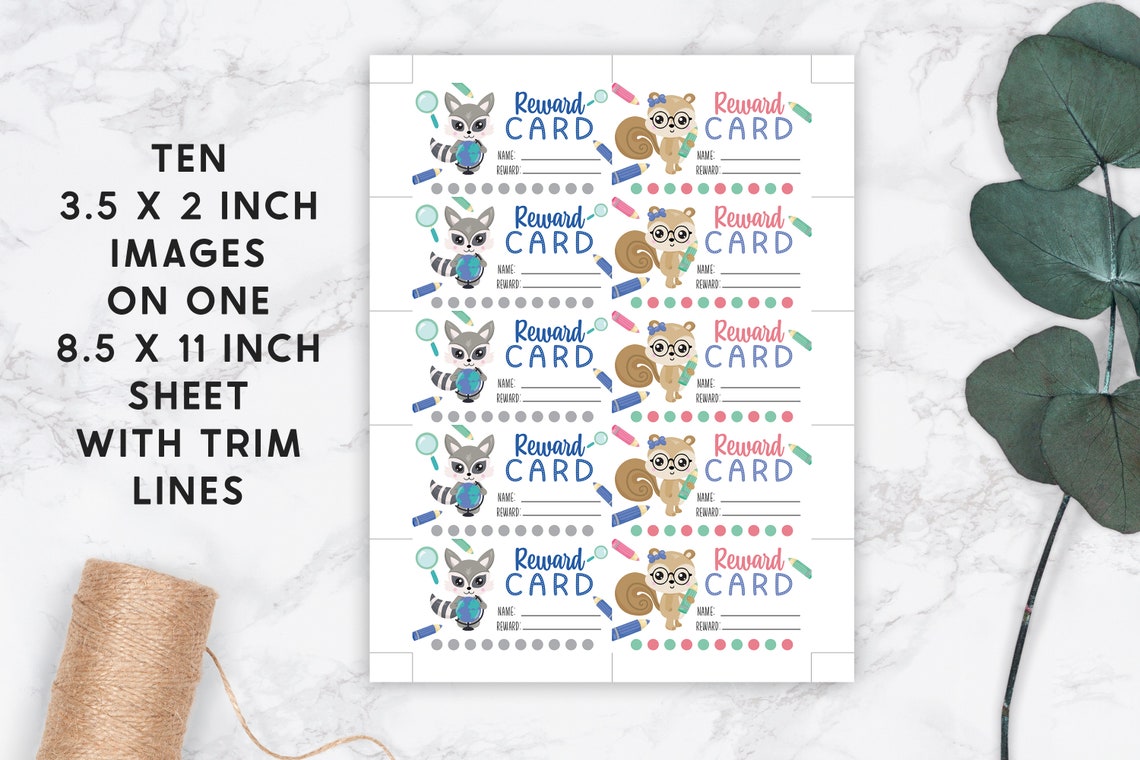 Printable Classroom Reward Punch Cards Set of 2 Woodland - Etsy