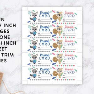 Printable Classroom Reward Punch Cards, Set of 2 Woodland Animals ...