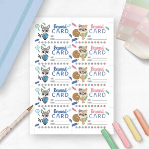 Printable Classroom Reward Punch Cards, Set of 2 Woodland Animals ...