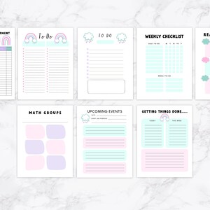 Printable Teacher Planner, Pastel Rainbow Teacher Binder, Big Teacher ...