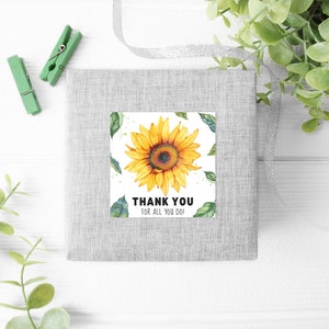 Editable Thank You Gift Tags, Printable Sunflower Teacher Gift Tags ...