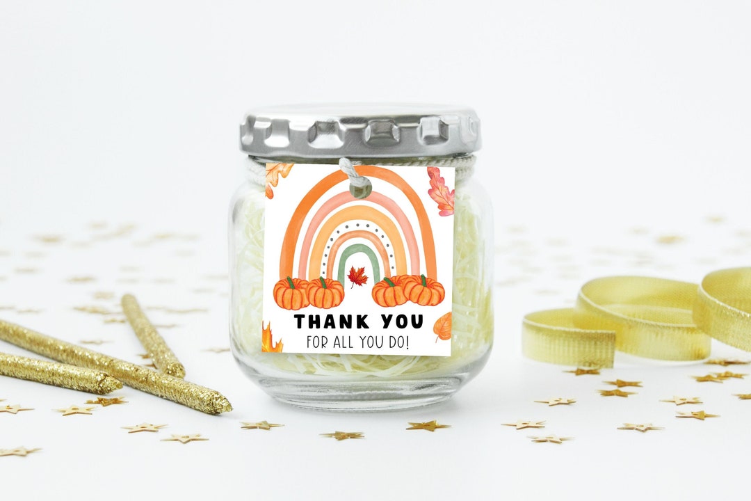 Editable Gift Tags, Printable Teacher Gift Tags, Autumn Teacher Gift ...