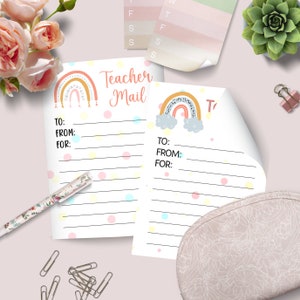 Printable Notes From Teachers, Rainbow Reward Cards, Rainbow Teacher ...