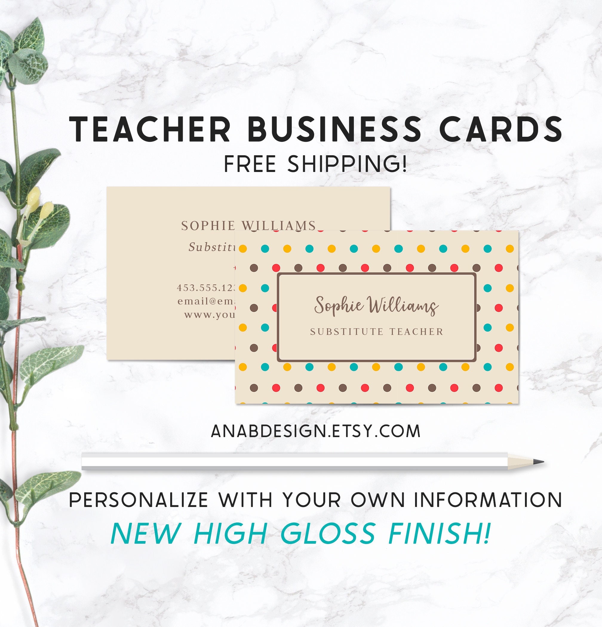 Polka Dot Business Card Templates Free