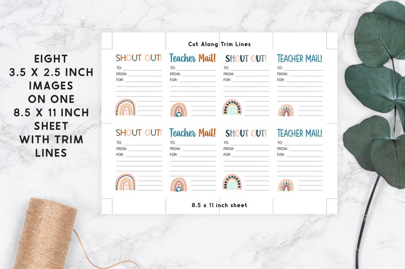 Printable Notes From Teacher Cards Boho Rainbow Reward Cards - Etsy