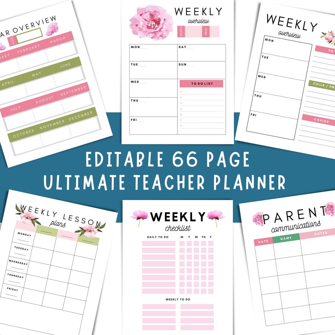 Customizable Teacher Planner & Homeschool Organizer: Printable ...