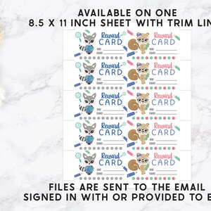 Printable Classroom Reward Punch Cards, Set of 2 Woodland Animals ...