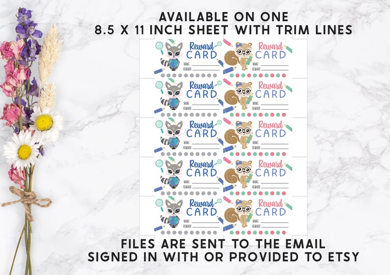 Printable Classroom Reward Punch Cards Set of 2 Woodland - Etsy