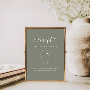 Onesie Decorating Station Table Sign, Decorate a Onesie for Baby ...
