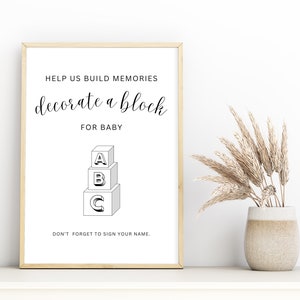 Decorate a Building Block Sign, Editable Baby Block Shower Activity ...