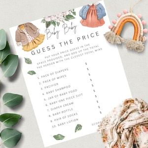 Guess the Price Baby Shower Game, Editable Price is Right Game, Baby ...