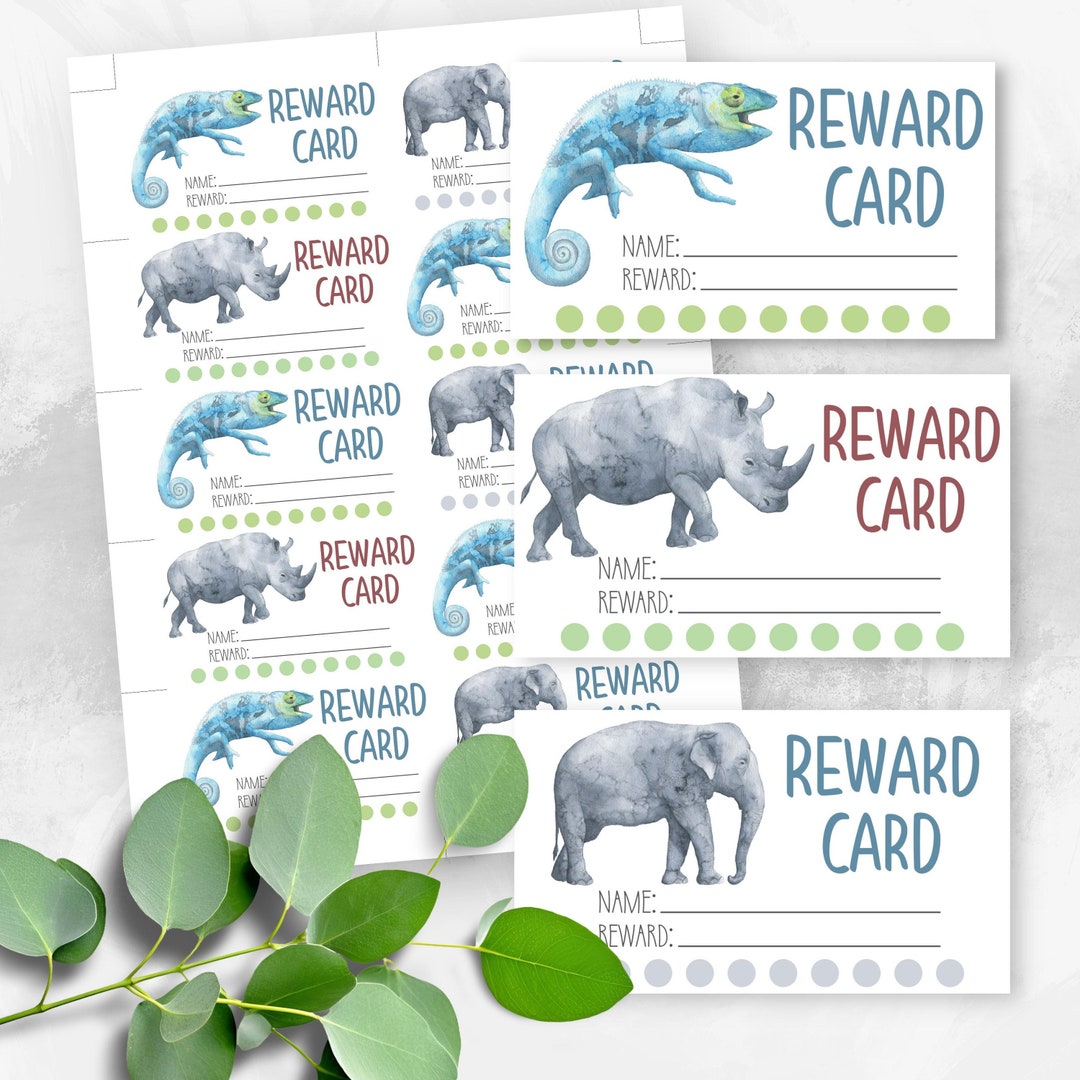 Printable Animal Classroom Reward Punch Cards, Set of 3 Positive Class ...