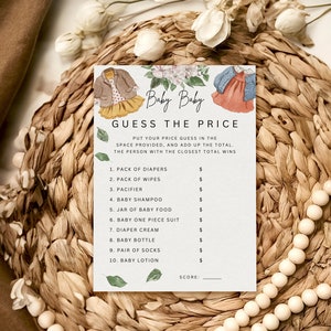 Guess the Price Baby Shower Game, Editable Price is Right Game, Baby ...