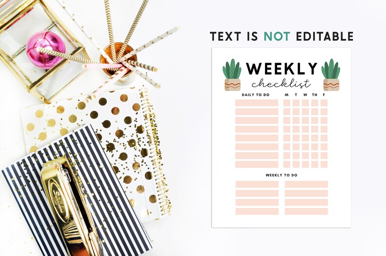 Printable Weekly Checklist for Teachers Students and Moms - Etsy