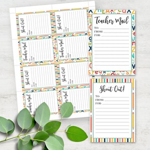 Printable Teacher Mail, Colorful Notes From Teacher, School Reward ...