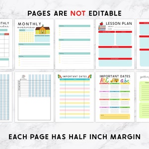 Printable Teacher Planner, School Theme Ultimate Teacher Binder, Back ...