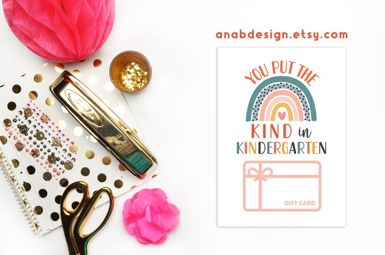 Printable Kindergarten Teacher Gift Card Holder Teacher - Etsy