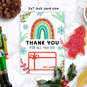 Printable Christmas Gift Card Holder Bundle, Teacher Gift Idea, Thanks ...