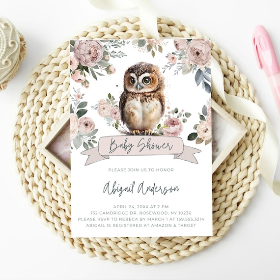 Baby Shower Owl Invitations Template