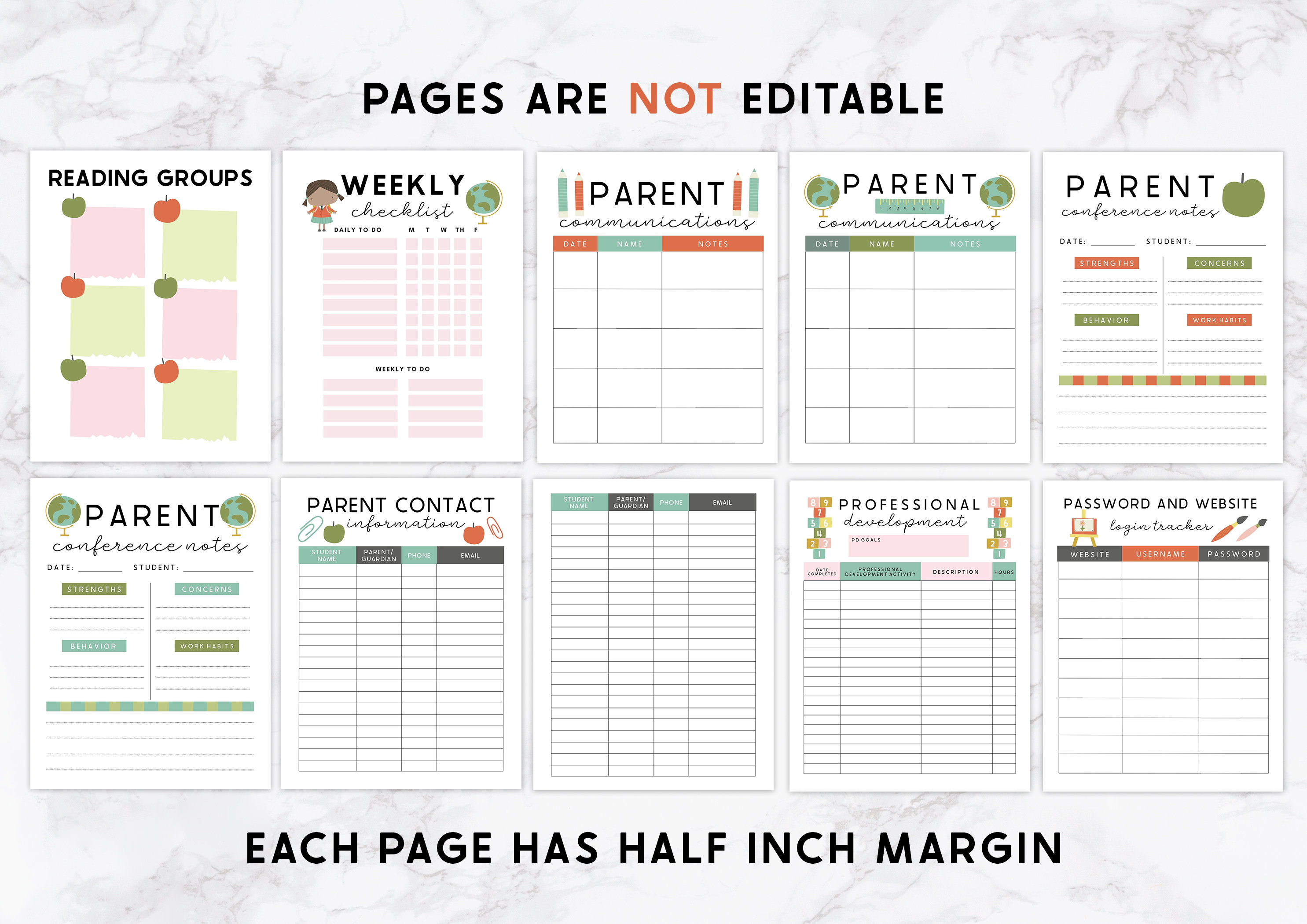 Printable Teacher Planner School Theme Ultimate Teacher - Etsy Canada