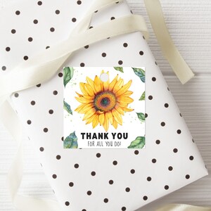 Editable Thank You Gift Tags, Printable Sunflower Teacher Gift Tags ...