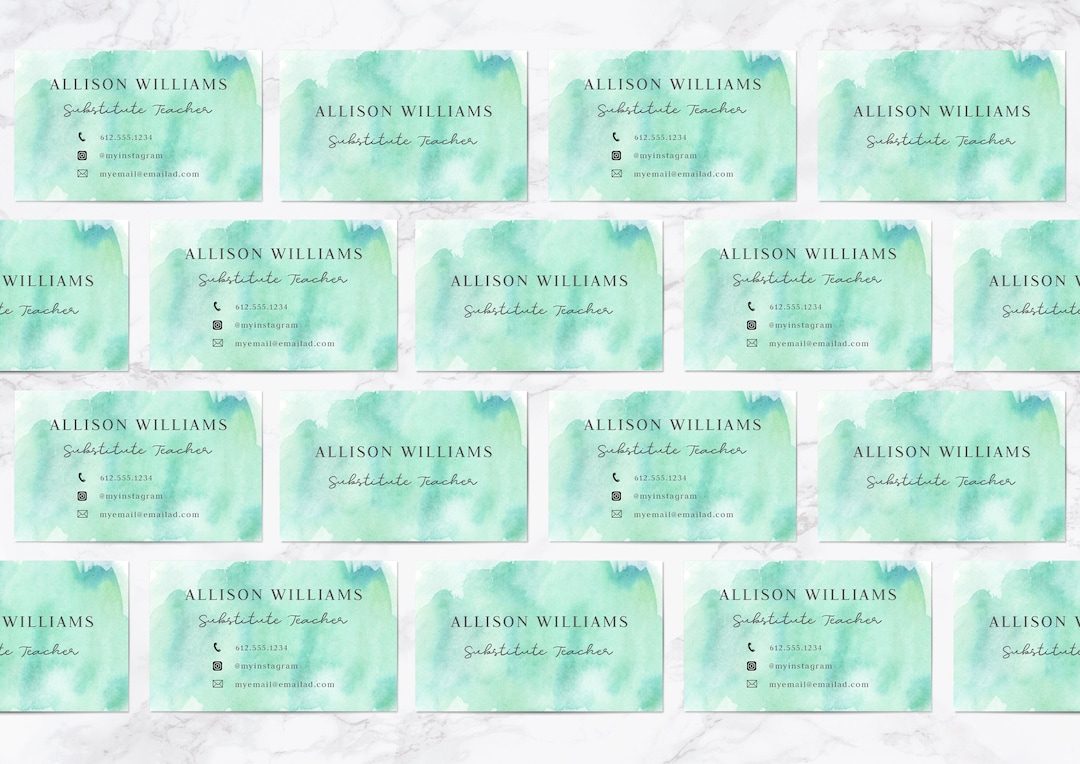 Watercolor Business Cards, Personalized Business Cards, Interior Design ...