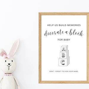 Decorate a Building Block Sign, Editable Baby Block Shower Activity ...